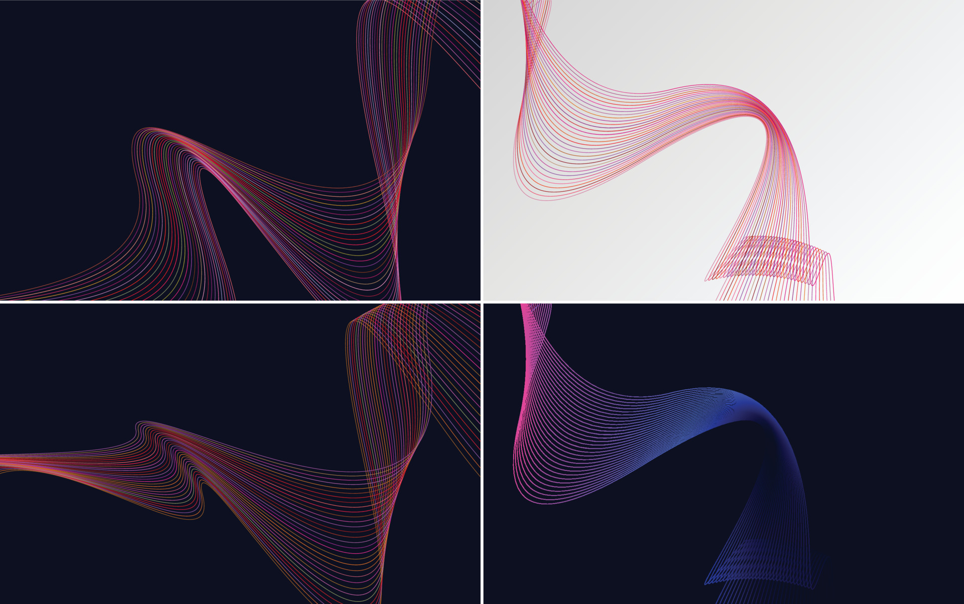 Set Of 4 Geometric Wave Pattern Background Abstract Waving Line 19205963 Vector Art At Vecteezy