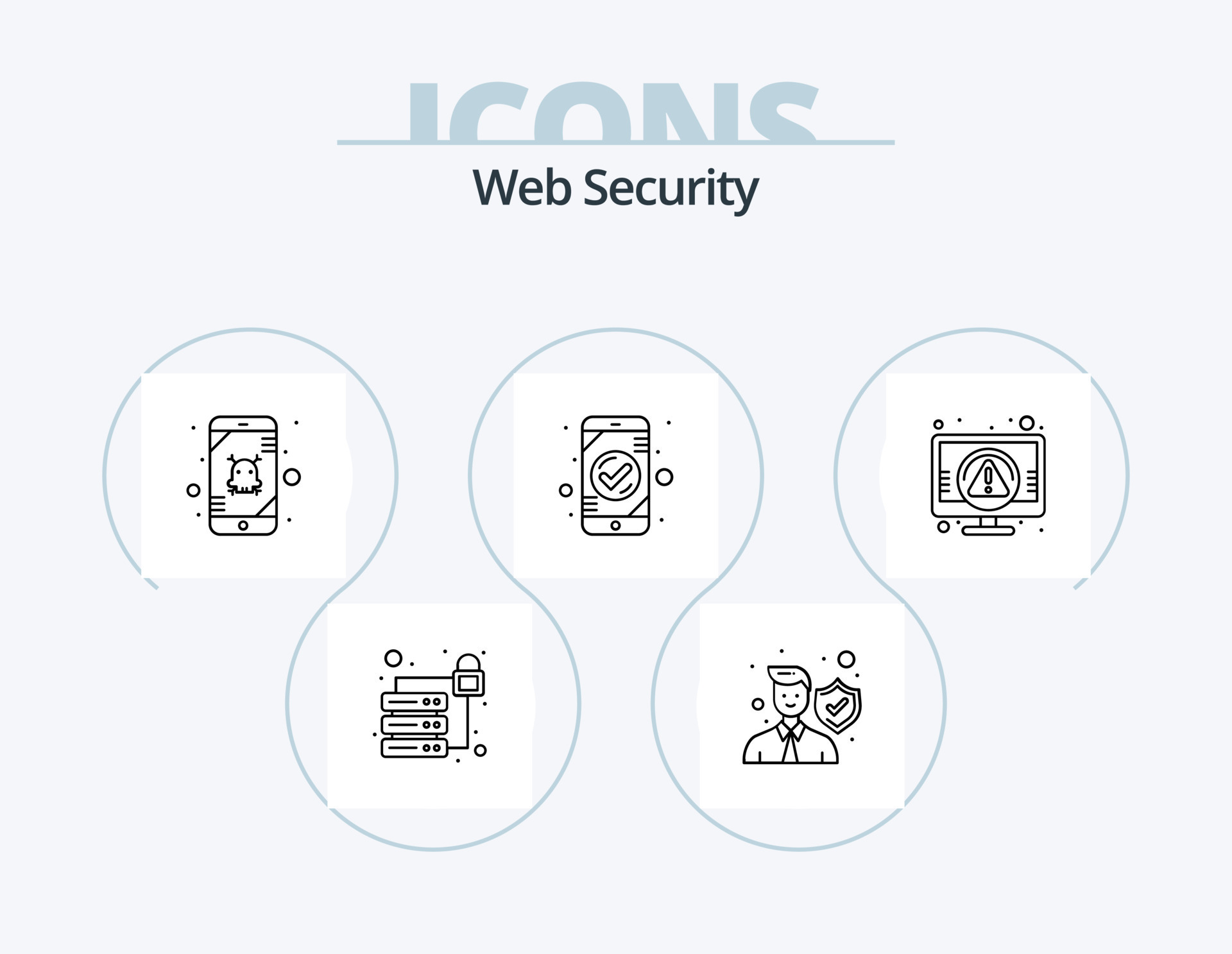 Web Security Line Icon Pack 5 Icon Design Authentication Key Logger