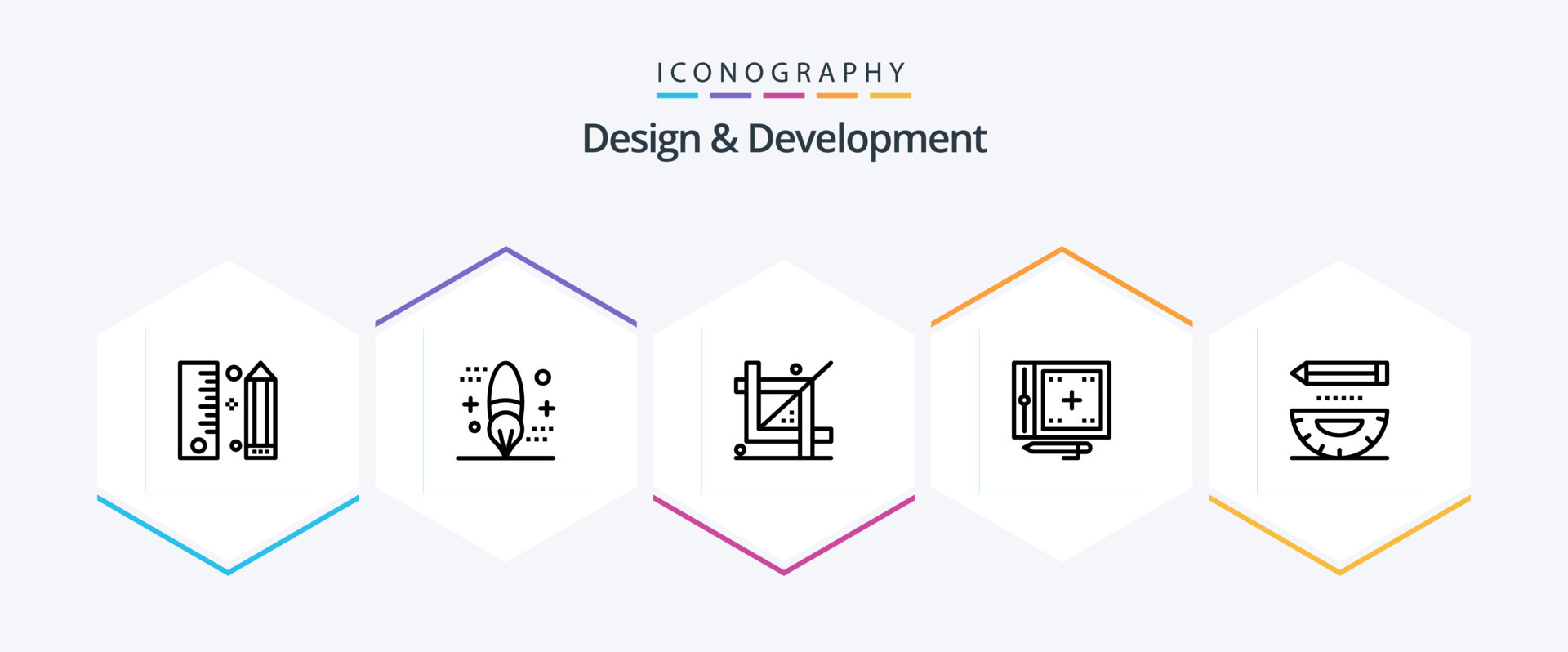 Design and Development 25 Line icon pack including development. coding. development. programing ...