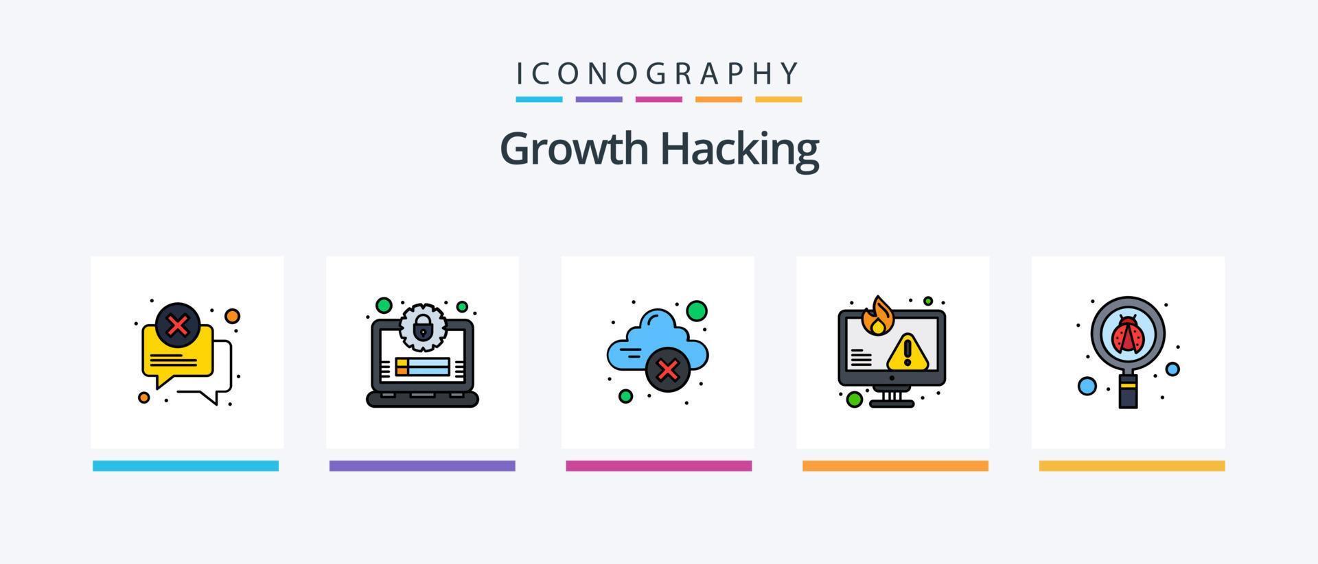 Hacking Line Filled 5 Icon Pack Including target. server. hacker. datacenter. keypad. Creative ...