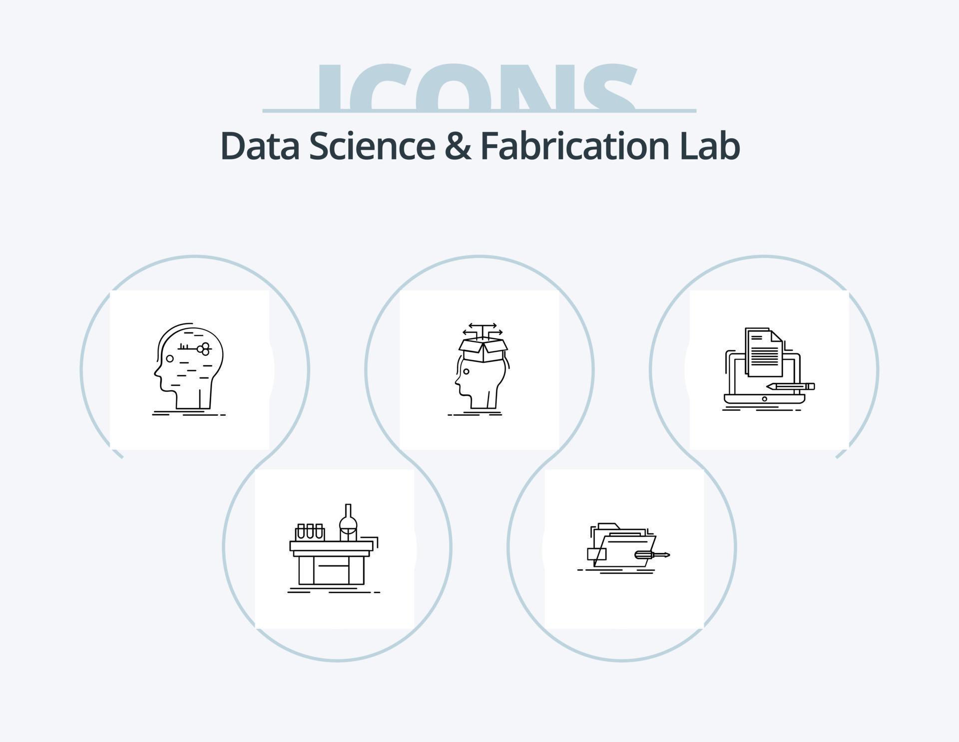 Data Science And Fabrication Lab Line Icon Pack 5 Icon Design. method. algorithm. stack. paper ...