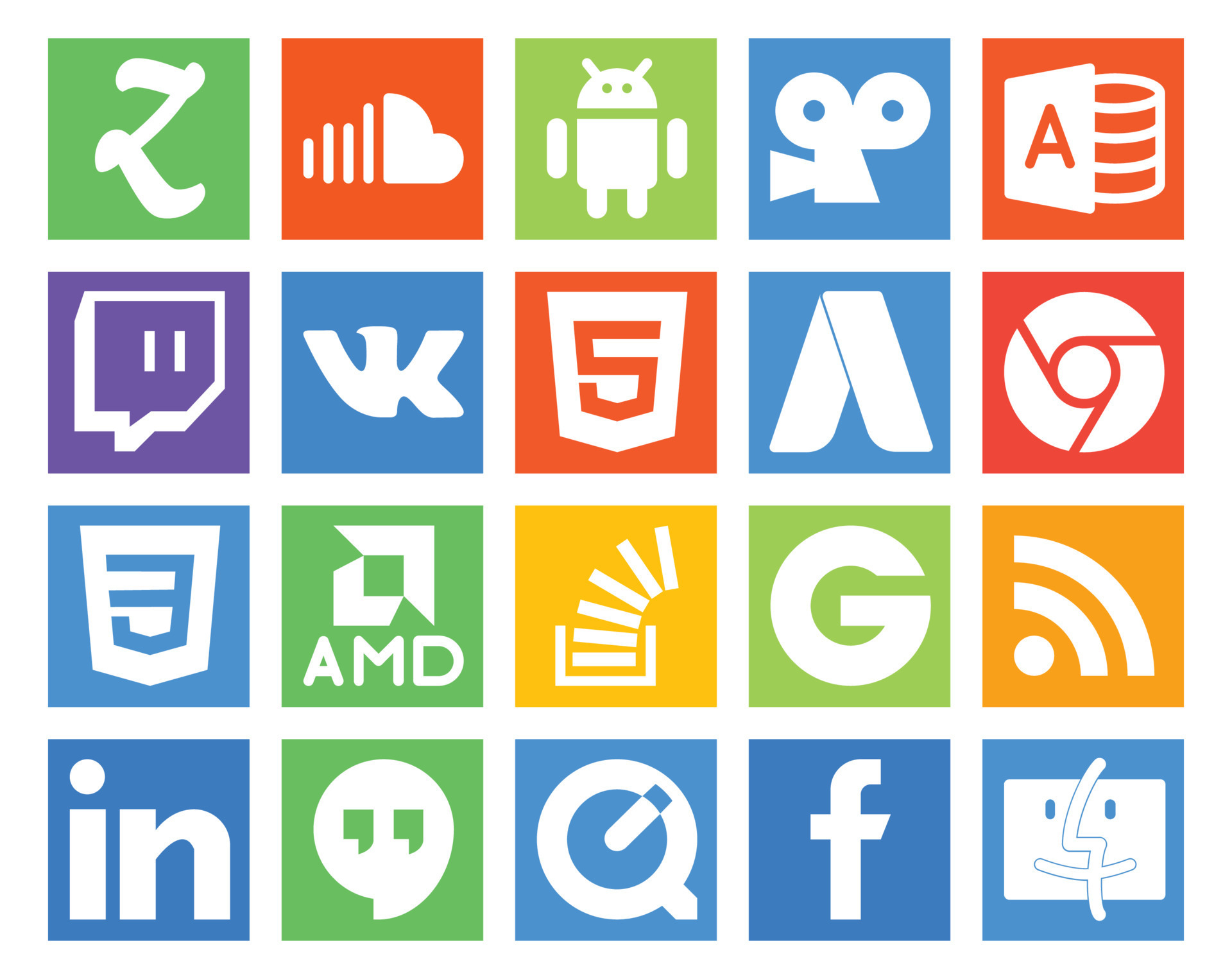 20 Social Media Icon Pack Including overflow question vk stockoverflow ...