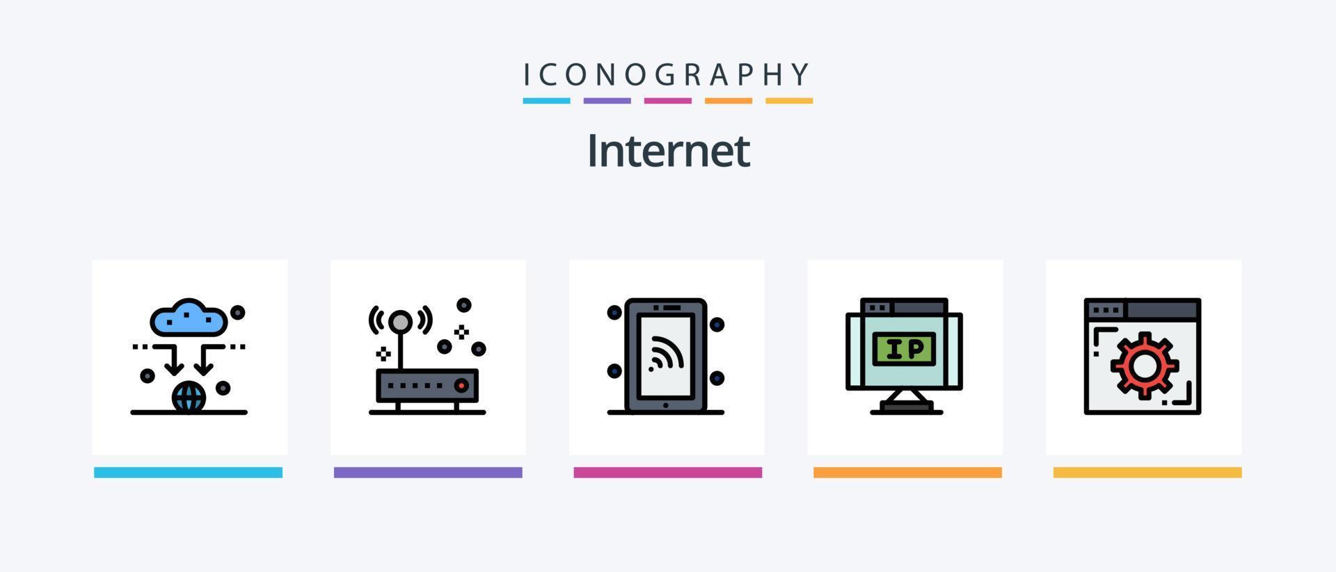 Internet Line Filled 5 Icon Pack Including email. pin. database. location. geolocation. Creative ...
