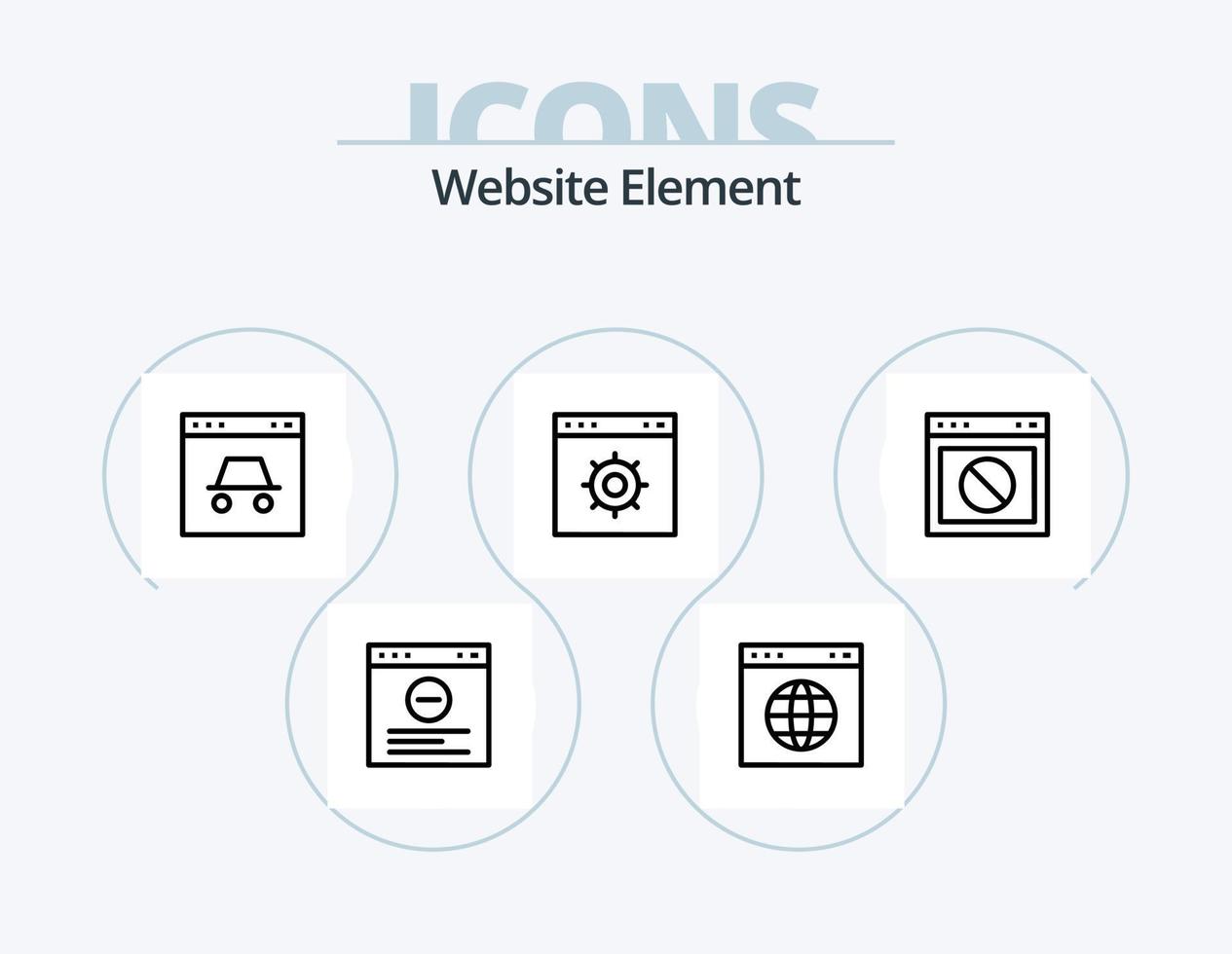 Website Element Line Icon Pack 5 Icon Design. layout. website. play. draw. website 19208142 ...