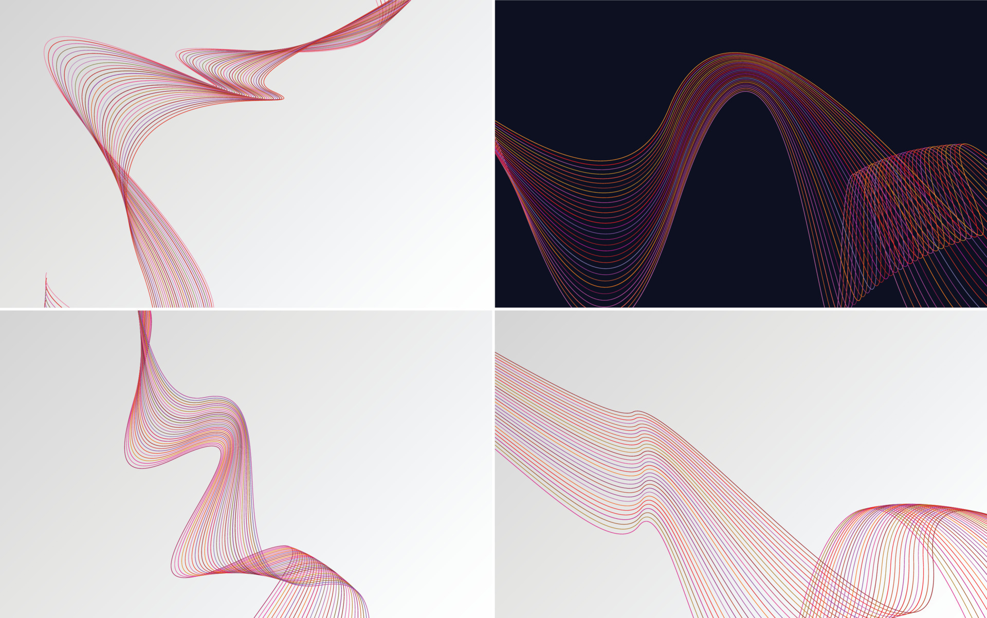 Set Of 4 Geometric Wave Pattern Background Abstract Waving Line 19208290 Vector Art At Vecteezy