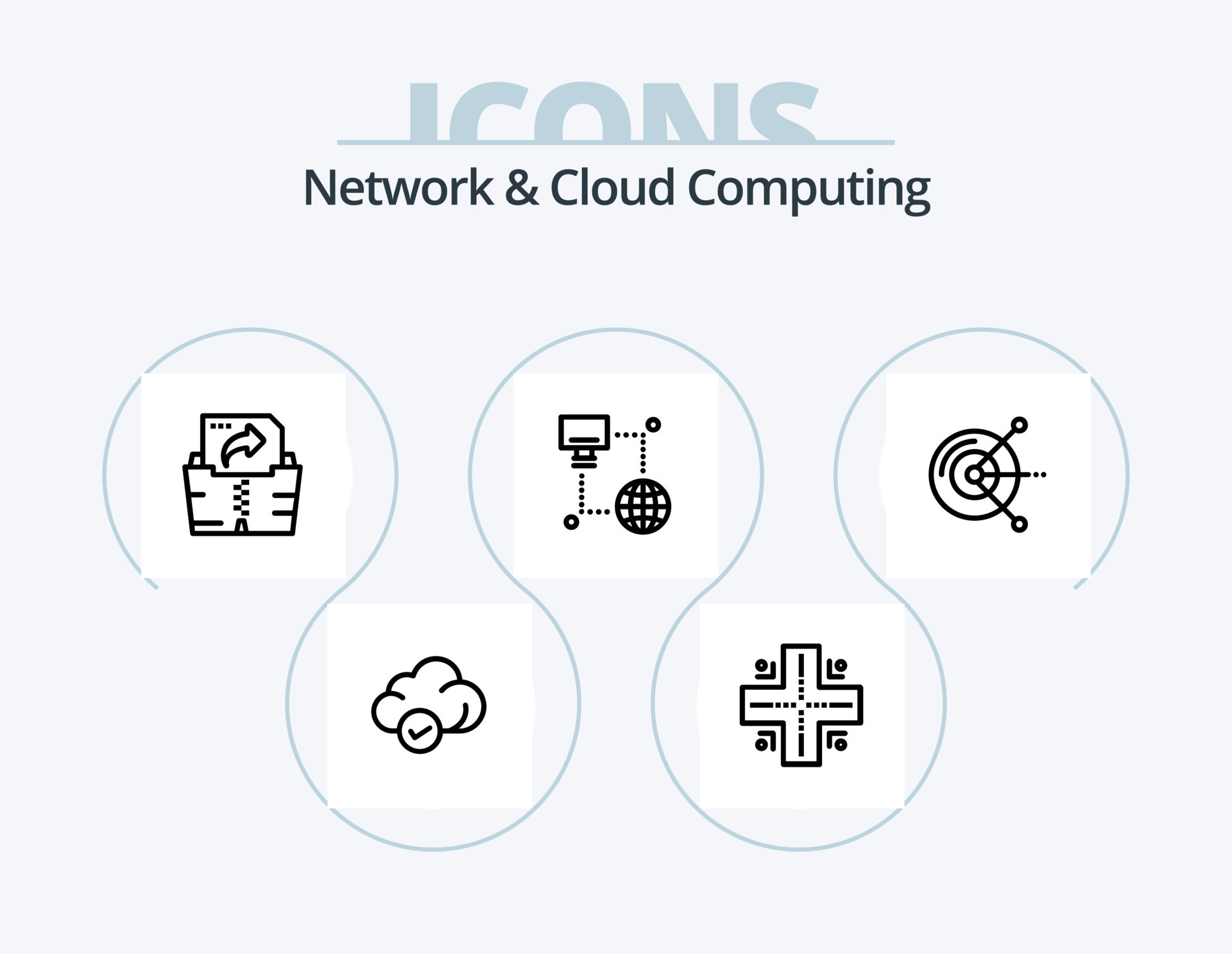 Network And Cloud Computing Line Icon Pack 5 Icon Design. . technology ...