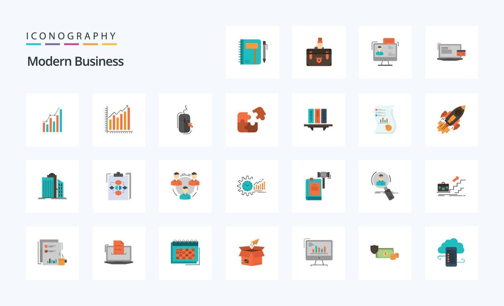 25 Modern Business Flat color icon pack 19208812 Vector Art at Vecteezy