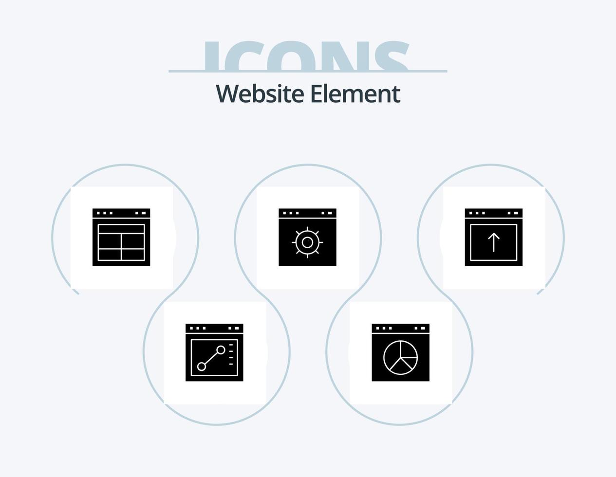Website Element Glyph Icon Pack 5 Icon Design. browser. website ...