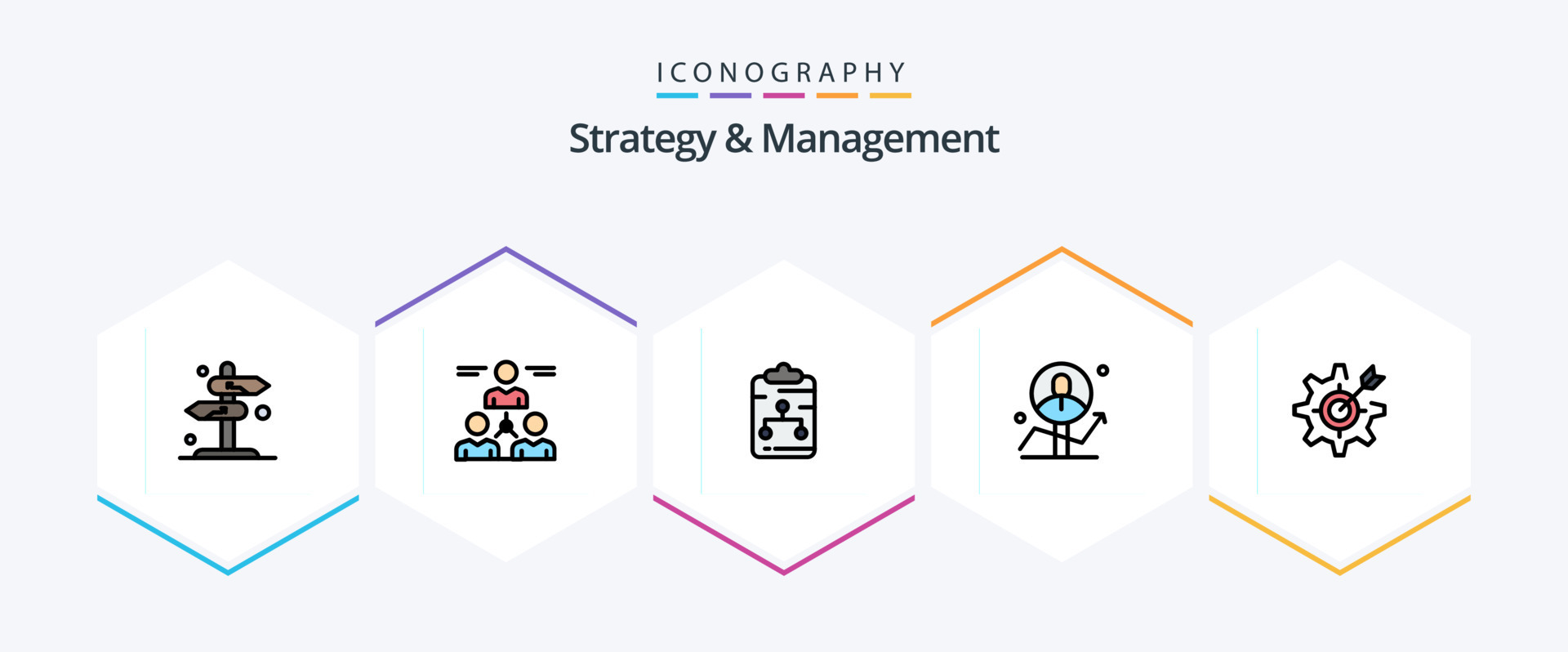 Strategy And Management 25 Filledline Icon Pack Including Chart User
