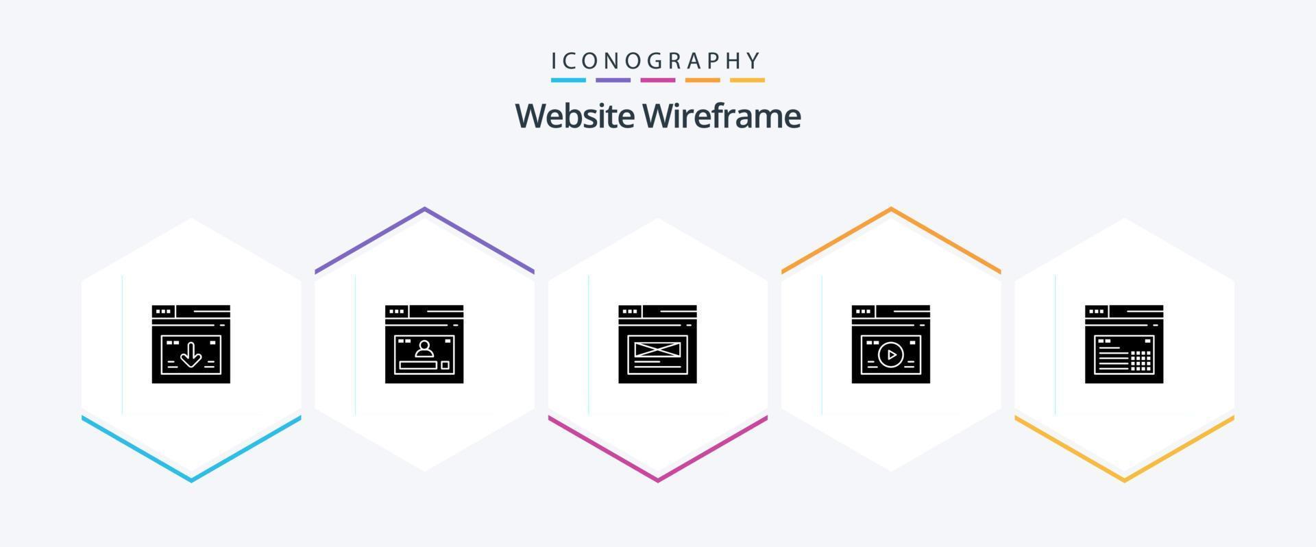 Website Wireframe 25 Glyph Icon Pack Including Web Internet Website