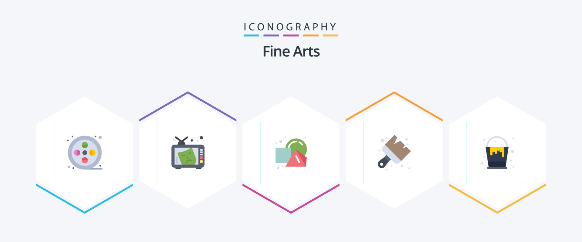 Fine Arts 25 Flat icon pack including basket. paint. paint. arts ...