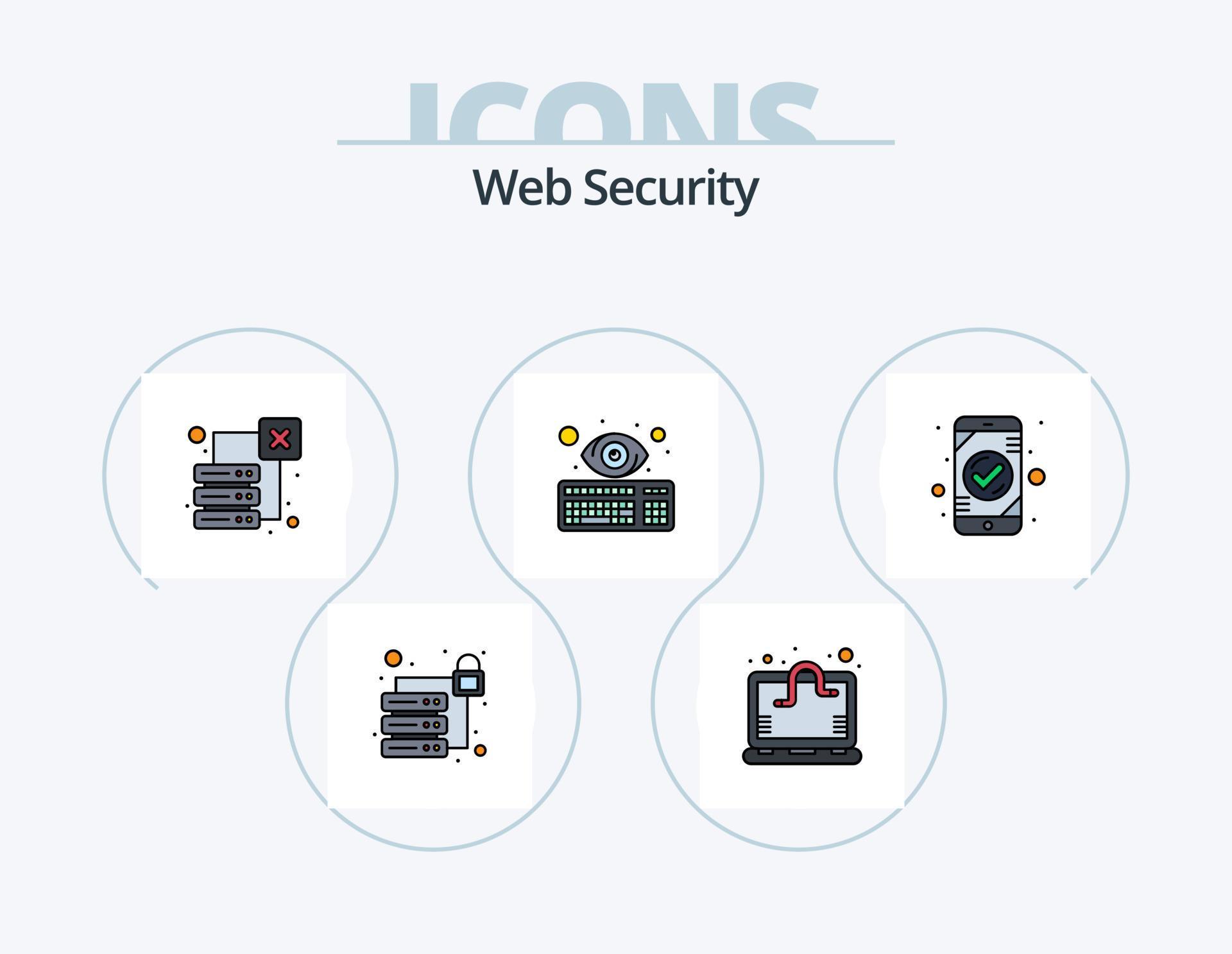 Web Security Line Filled Icon Pack 5 Icon Design. computer. mobile. alert. check. app 19210270 ...