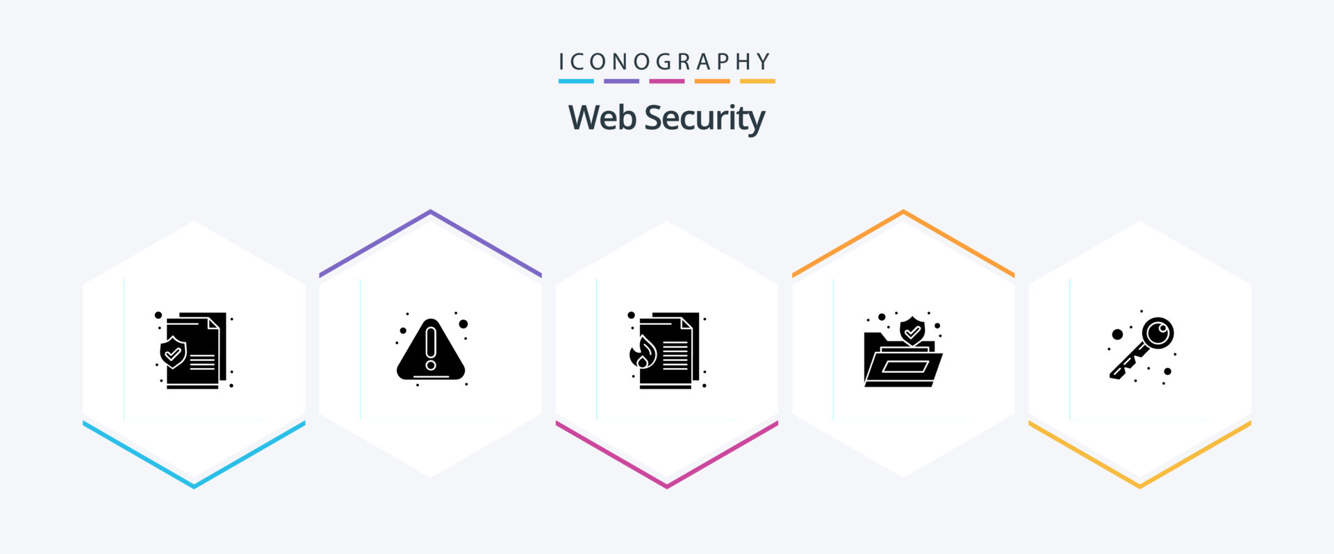 Web Security 25 Glyph Icon Pack Including Security Key File Security Lock 19210715 Vector