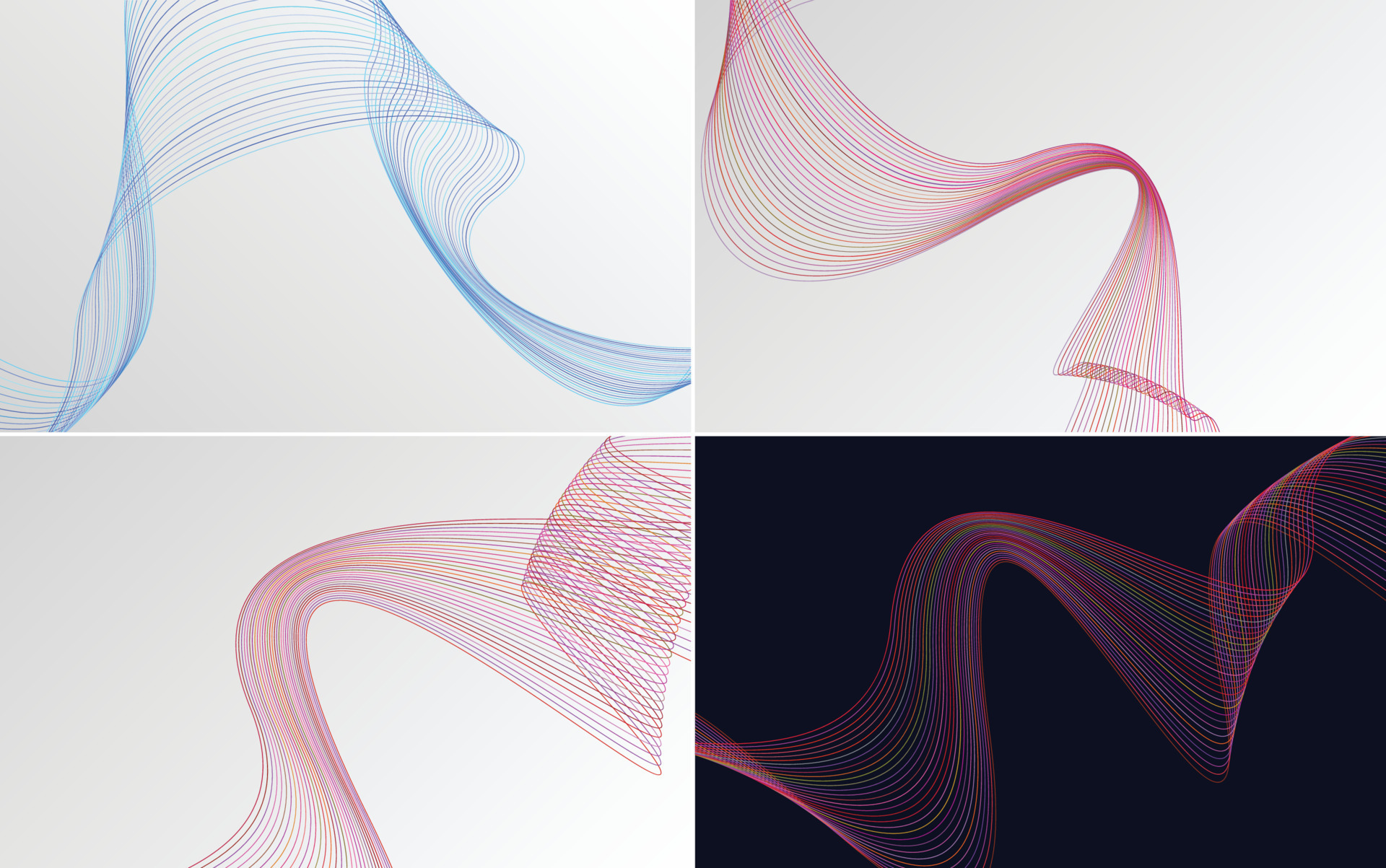 Collection of geometric minimal lines pattern set 19210750 Vector Art ...