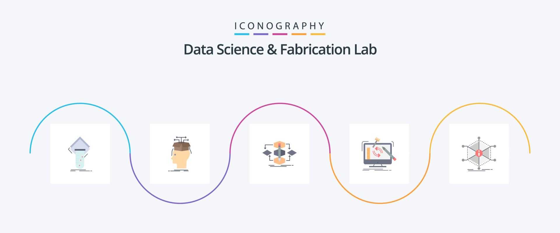 Data Science And Fabrication Lab Flat 5 Icon Pack Including tools ...