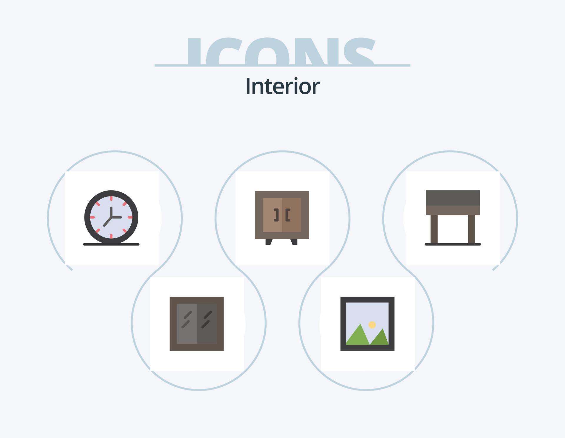 Interior Flat Icon Pack 5 Icon Design. interior. school. photo ... Interior Flat Icon Pack 5 Icon Design. interior. school. photo ...