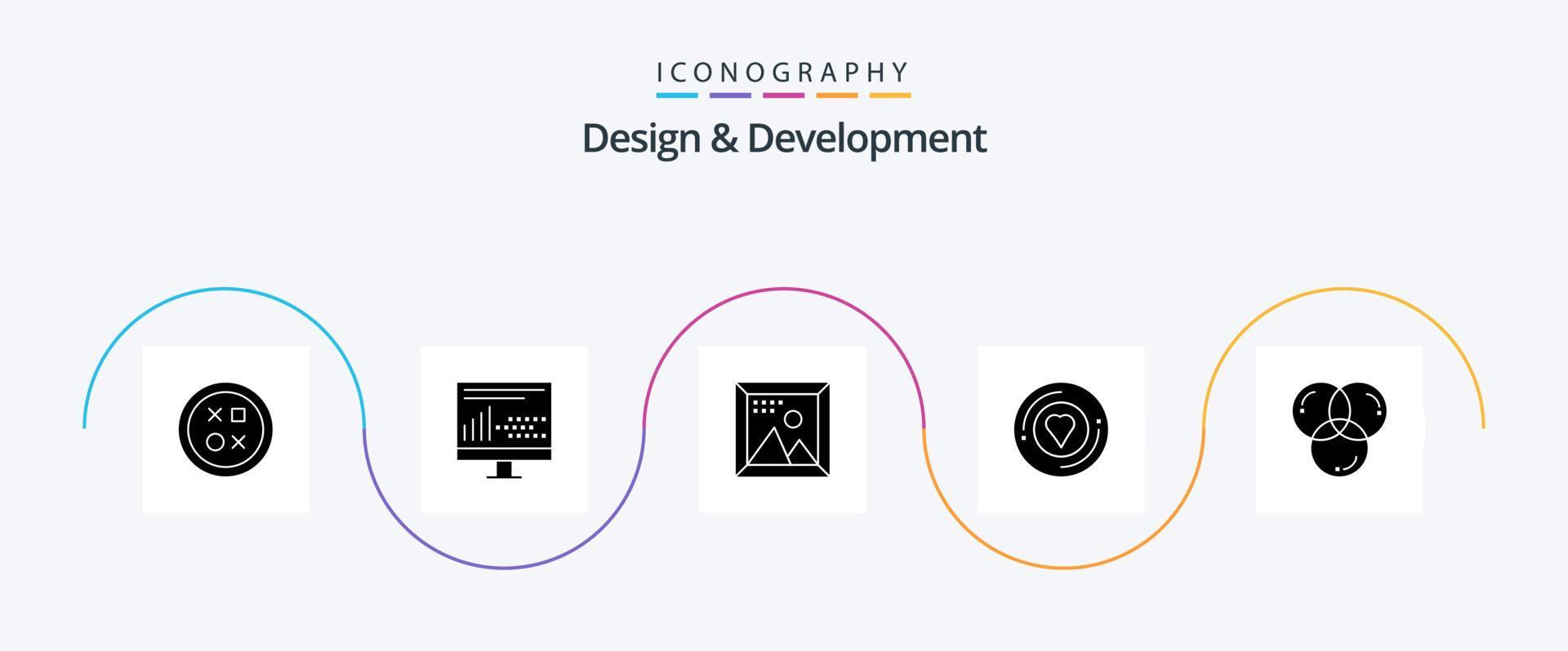 Design and Development Glyph 5 Icon Pack Including printer. design. programing. programing ...