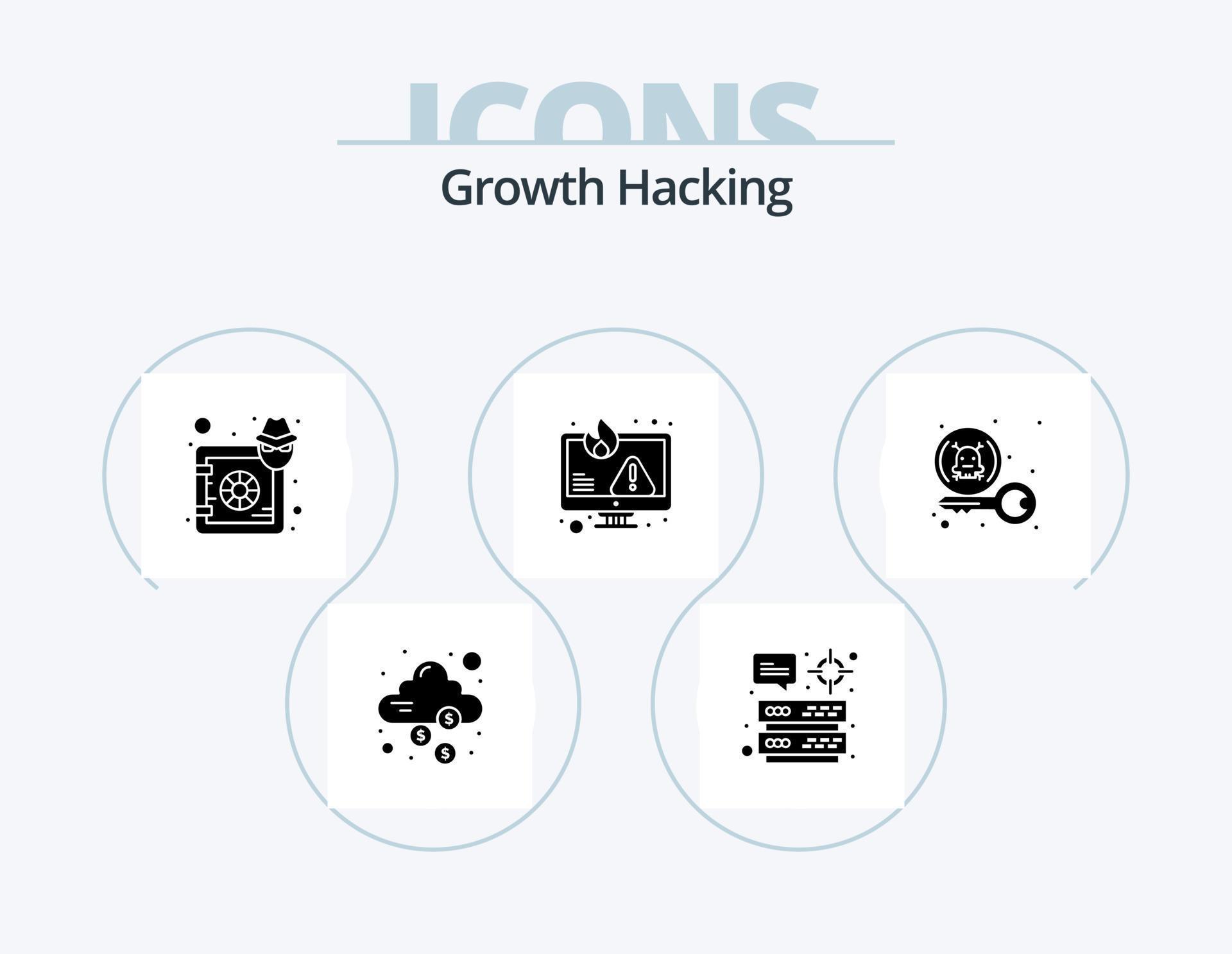 Hacking Glyph Icon Pack 5 Icon Design Storage Data Target Computer