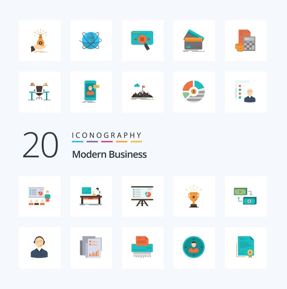 20 Modern Business Flat Color Icon Pack Like Chart Analytics Business