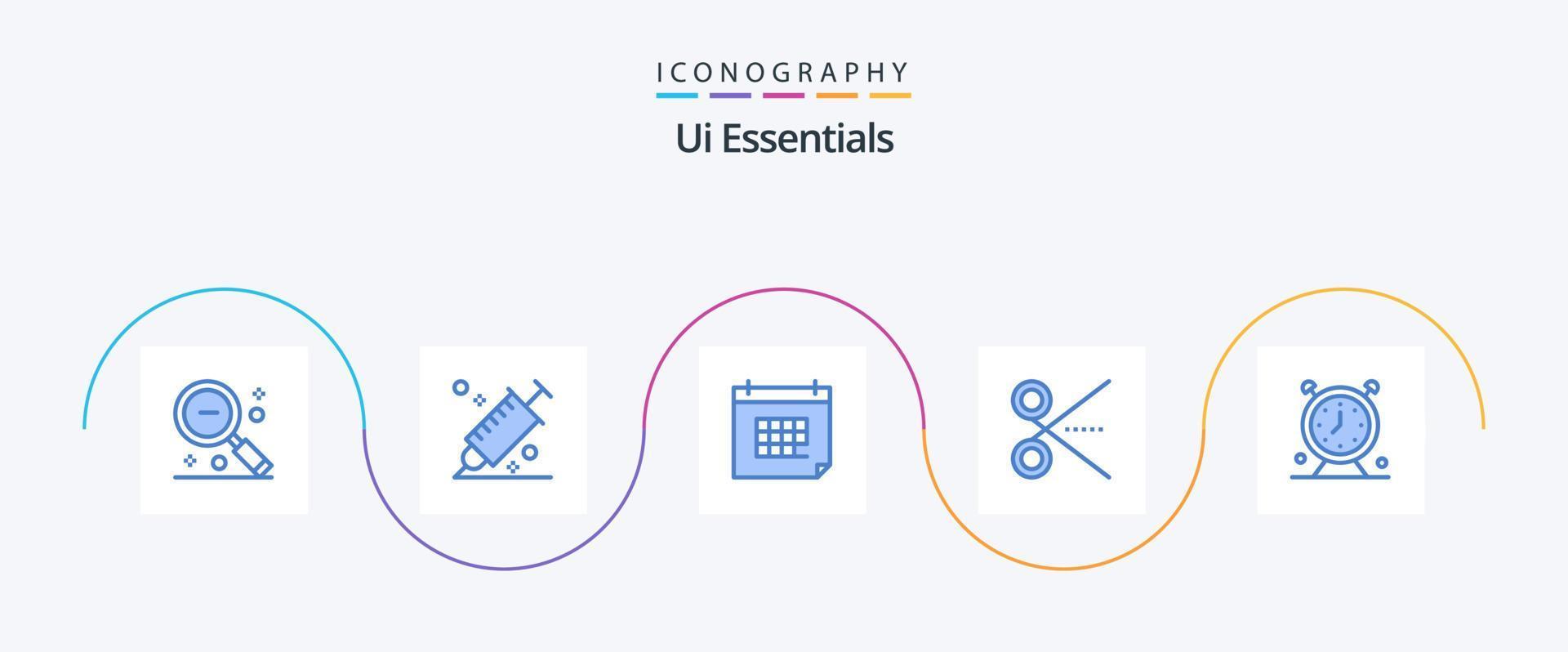 Ui Essentials Blue 5 Icon Pack Including scissors. cut. picker. event. date 19212395 Vector Art ...