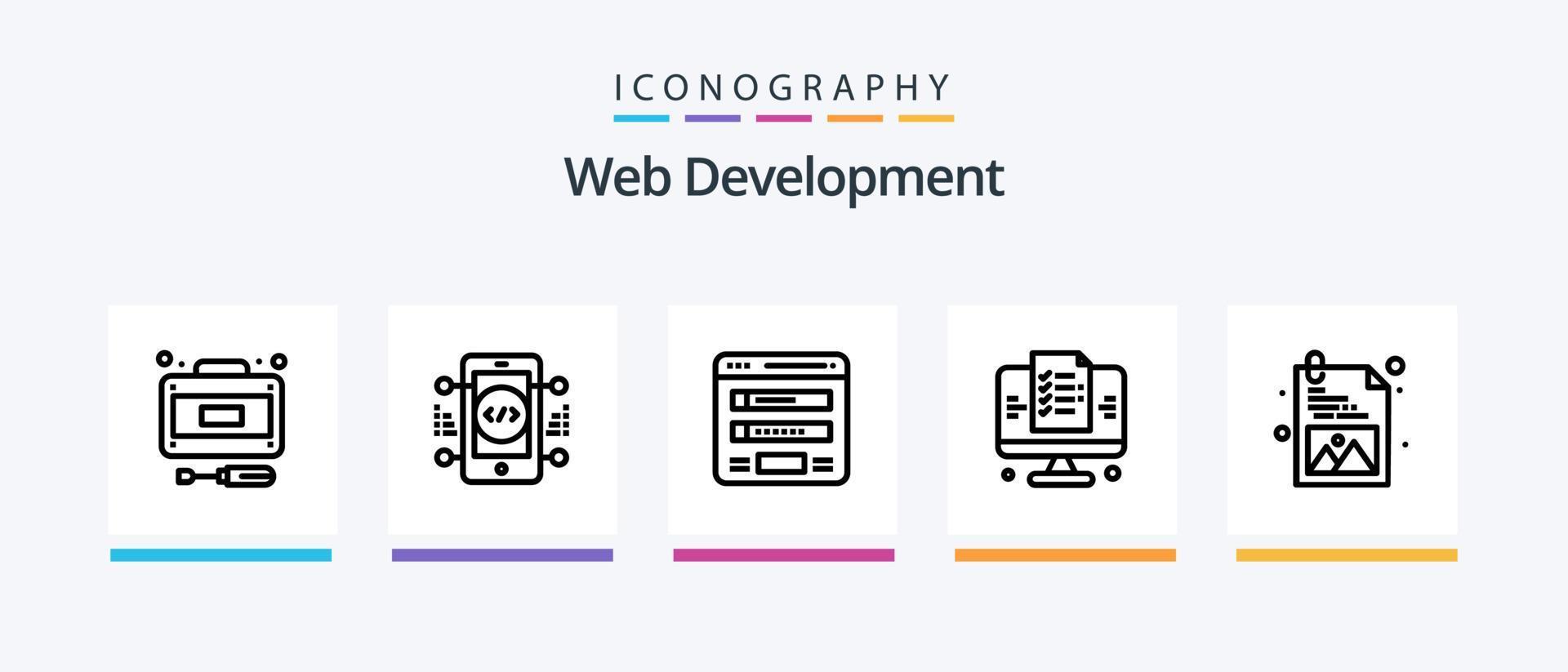 Web Development Line 5 Icon Pack Including reload. laptop. chart ...