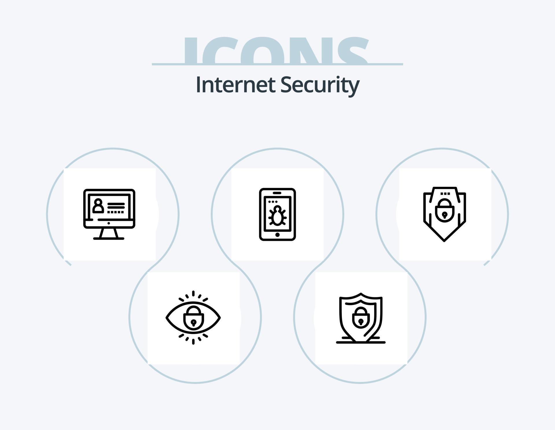 Internet Security Line Icon Pack 5 Icon Design Security Security