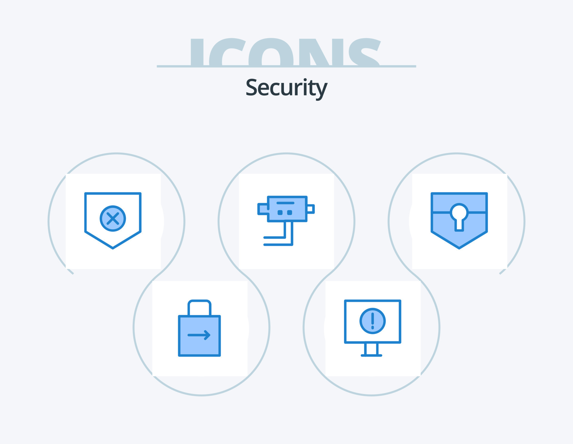 Security Blue Icon Pack 5 Icon Design. security. key. protect. security ...