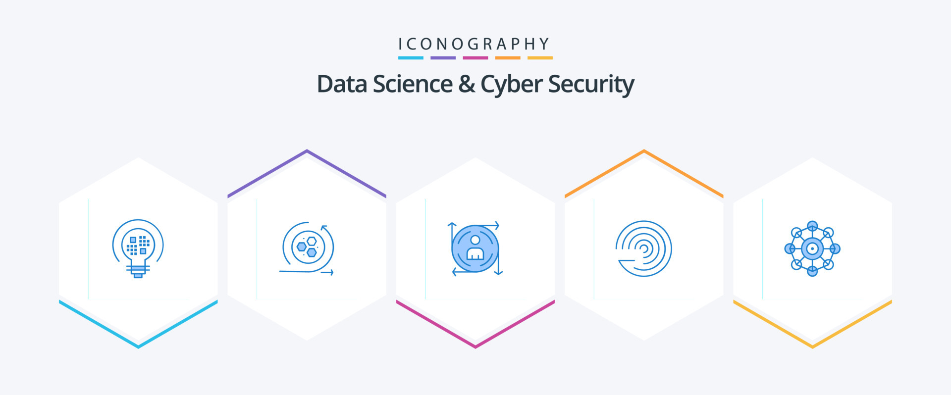 Data Science And Cyber Security 25 Blue Icon Pack Including Machine Scince User Forecasting