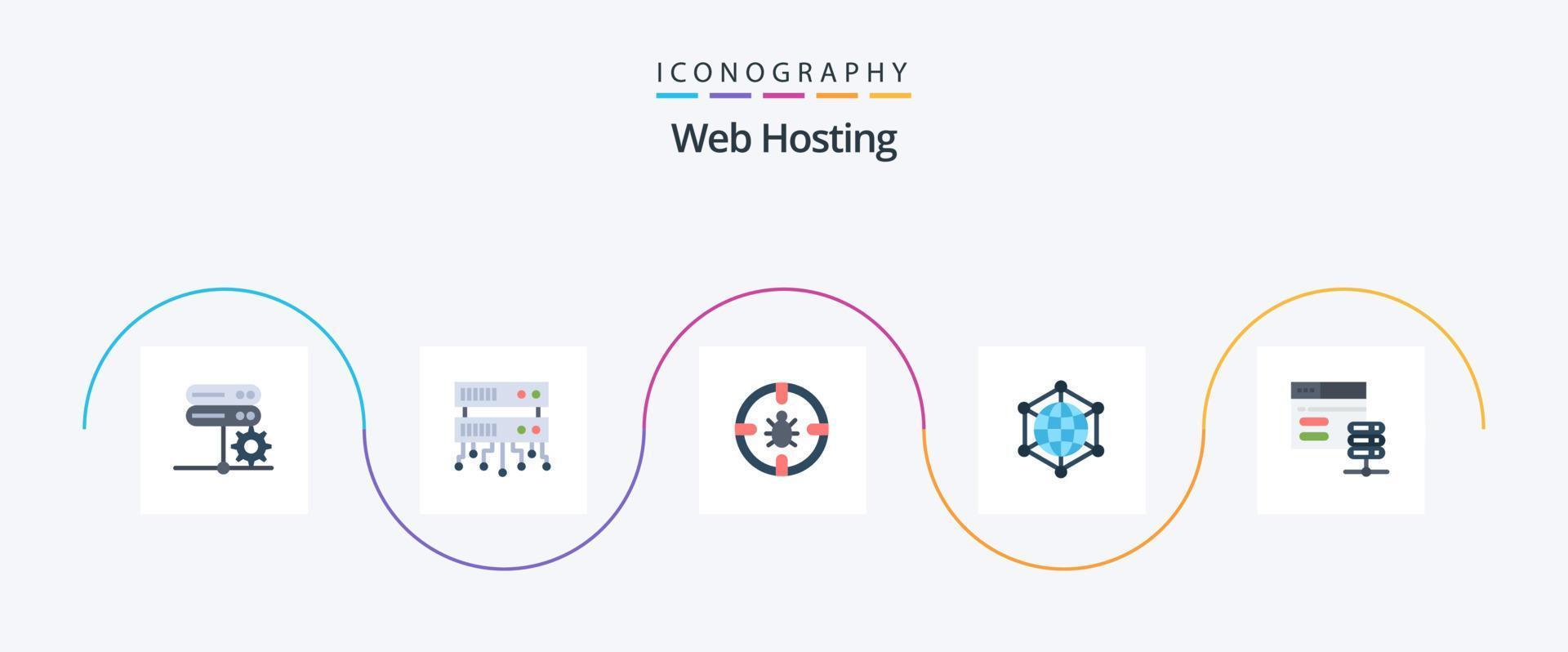 Web Hosting Flat 5 Icon Pack Including Database Web Internet Server Analytics 19212753