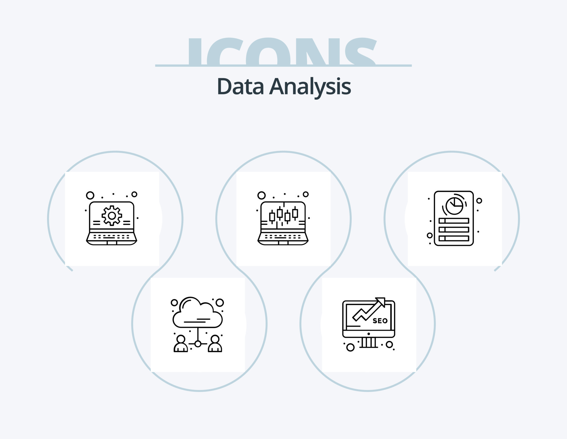 Data Analysis Line Icon Pack 5 Icon Design. file. database. analysis ...