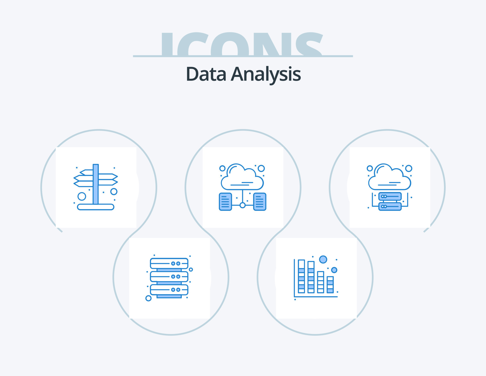Data Analysis Blue Icon Pack 5 Icon Design. data. analytics. indicator ...