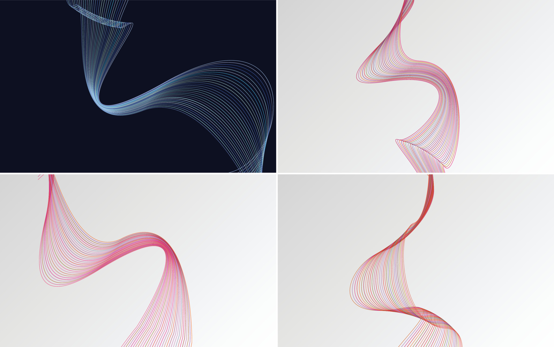 Collection of geometric minimal lines pattern set 19213749 Vector Art ...