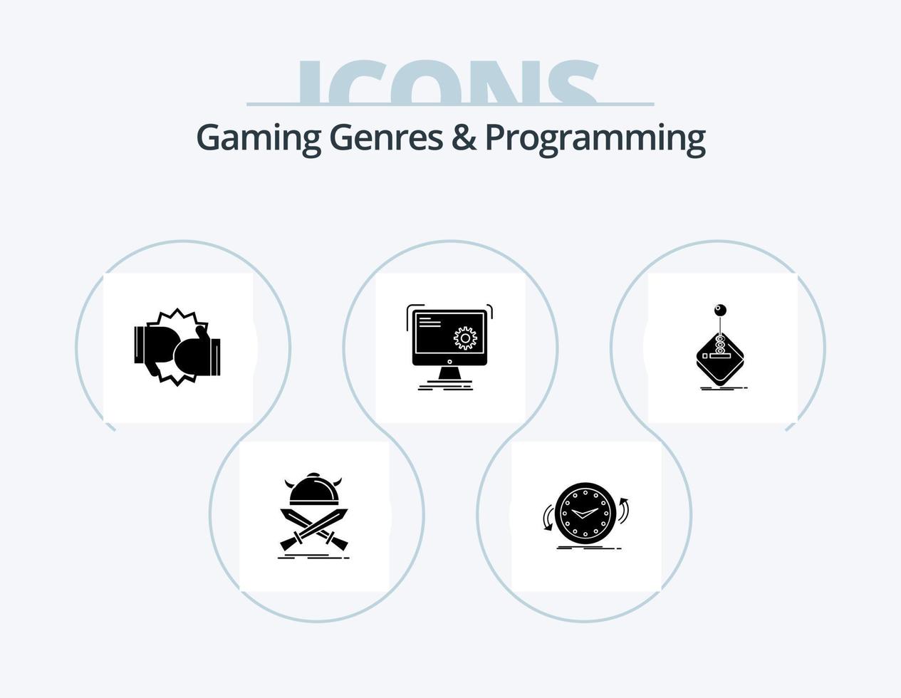 Gaming Genres And Programming Glyph Icon Pack 5 Icon Design. function. command. counter. gloves ...