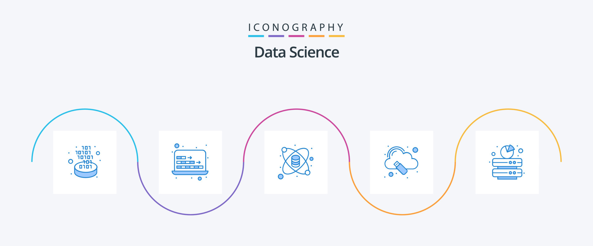 Data Science Blue 5 Icon Pack Including big. big data. chemistry ...