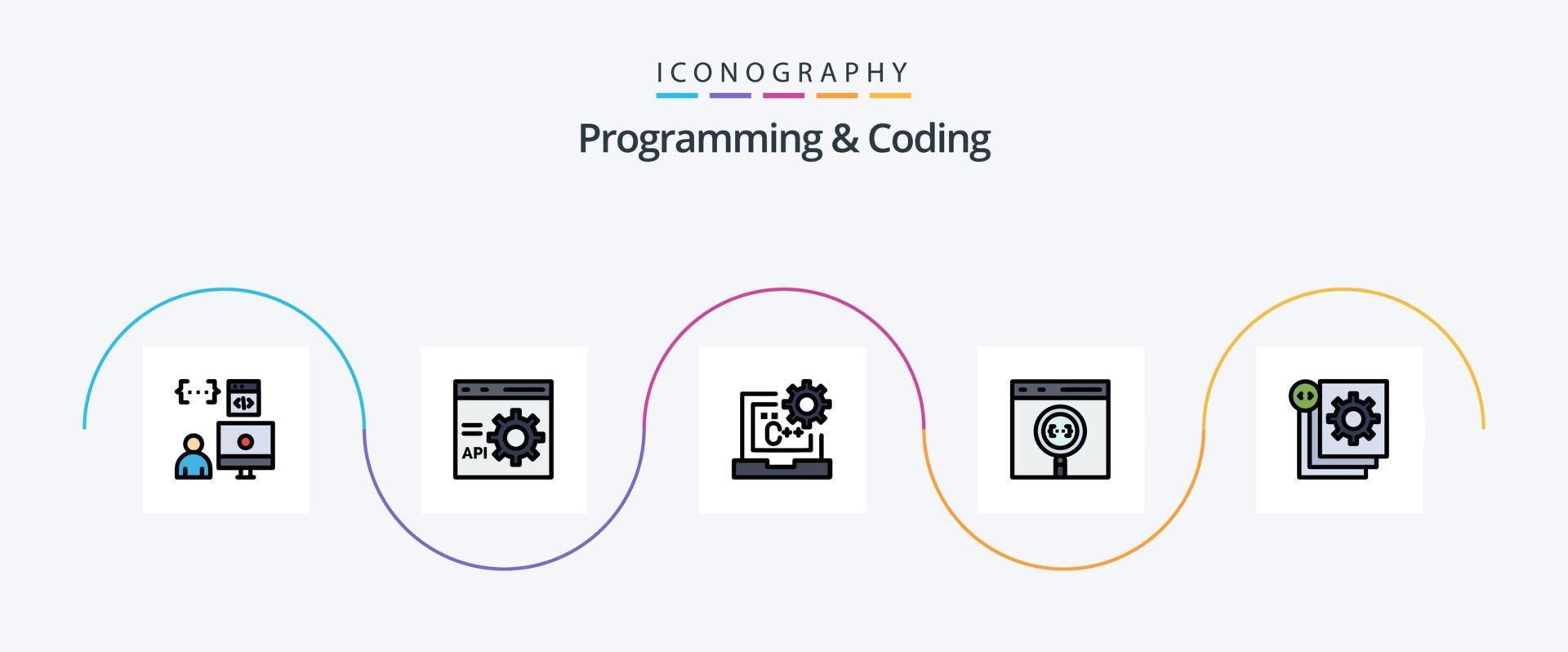 Programming And Coding Line Filled Flat 5 Icon Pack Including coding ... Programming And Coding Line Filled Flat 5 Icon Pack Including coding ...