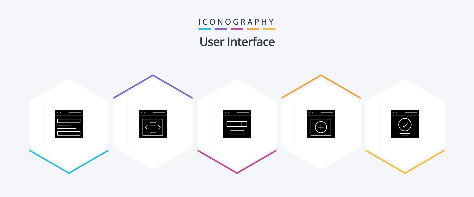 User Interface 25 Glyph icon pack including upload. communication. user. user. interface ...