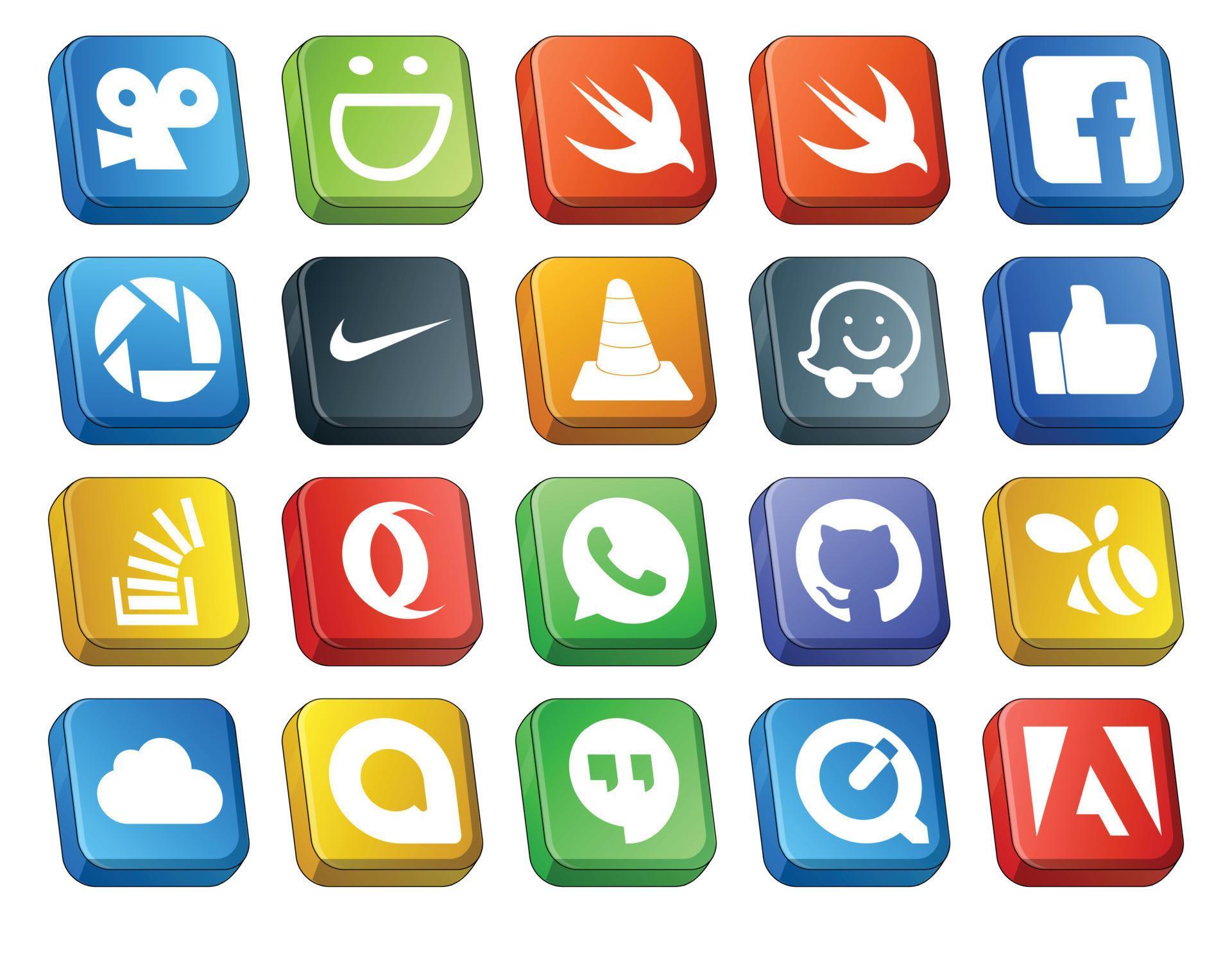 20 Social Media Icon Pack Including github opera player overflow question 19215023 Vector Art at ...
