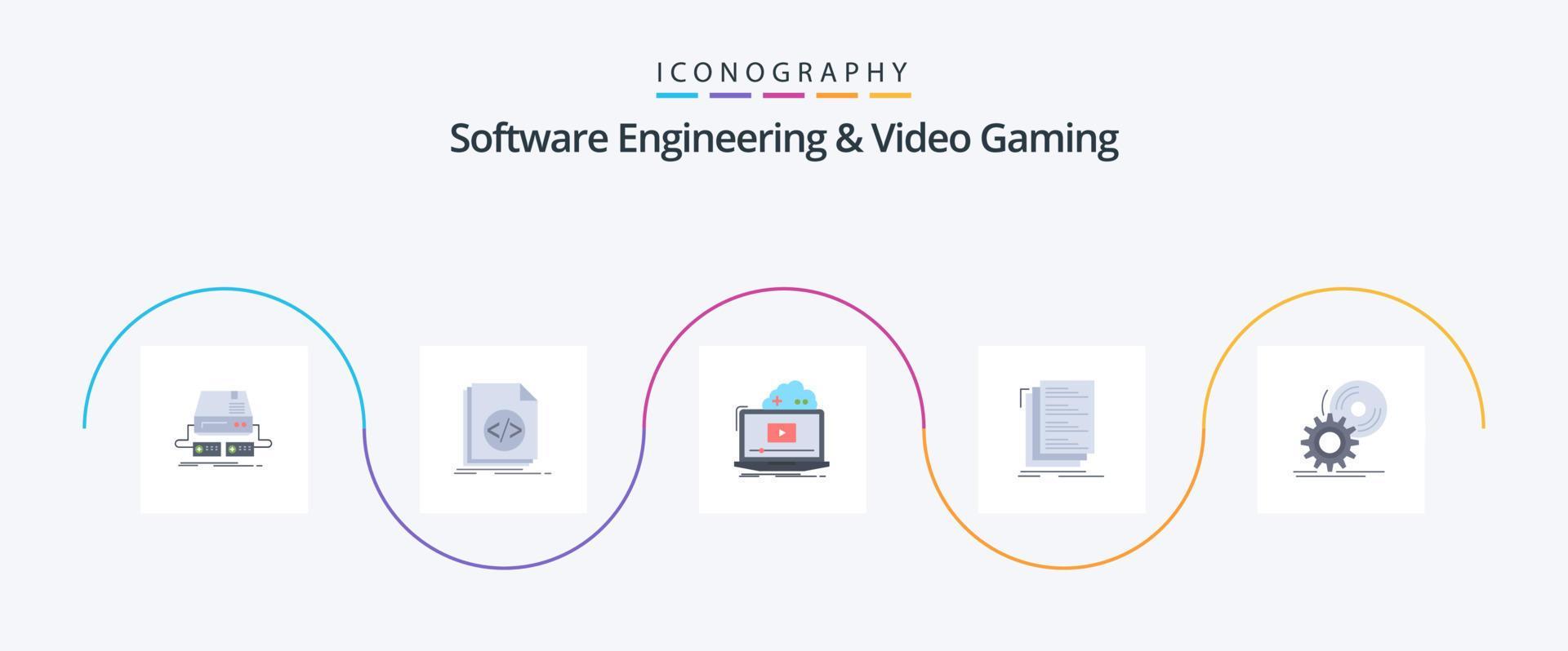 Software Engineering And Video Gaming Flat 5 Icon Pack Including ...