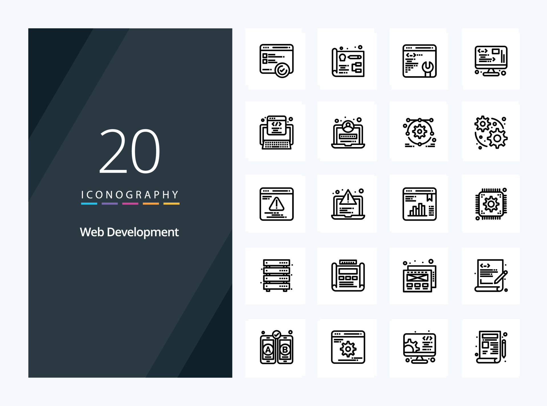 20 Web Development Outline Icon For Presentation 19216214 Vector Art At Vecteezy