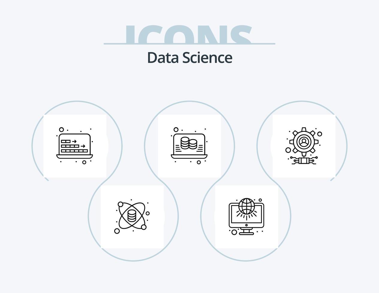 Data Science Line Icon Pack 5 Icon Design. code. lab. seo. data ...