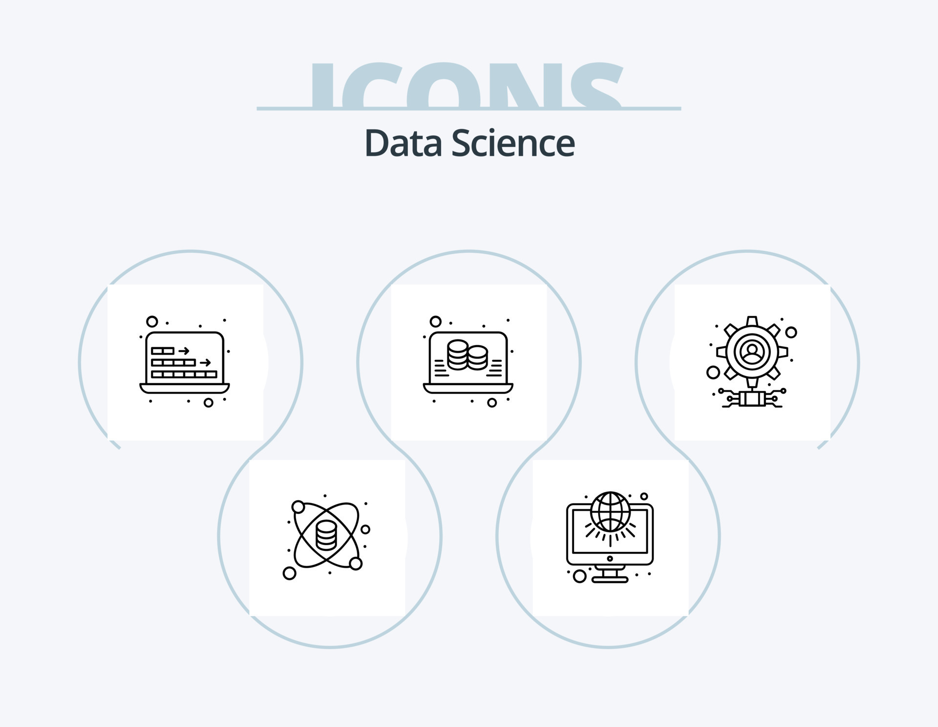 Data Science Line Icon Pack 5 Icon Design Code Lab Seo Data
