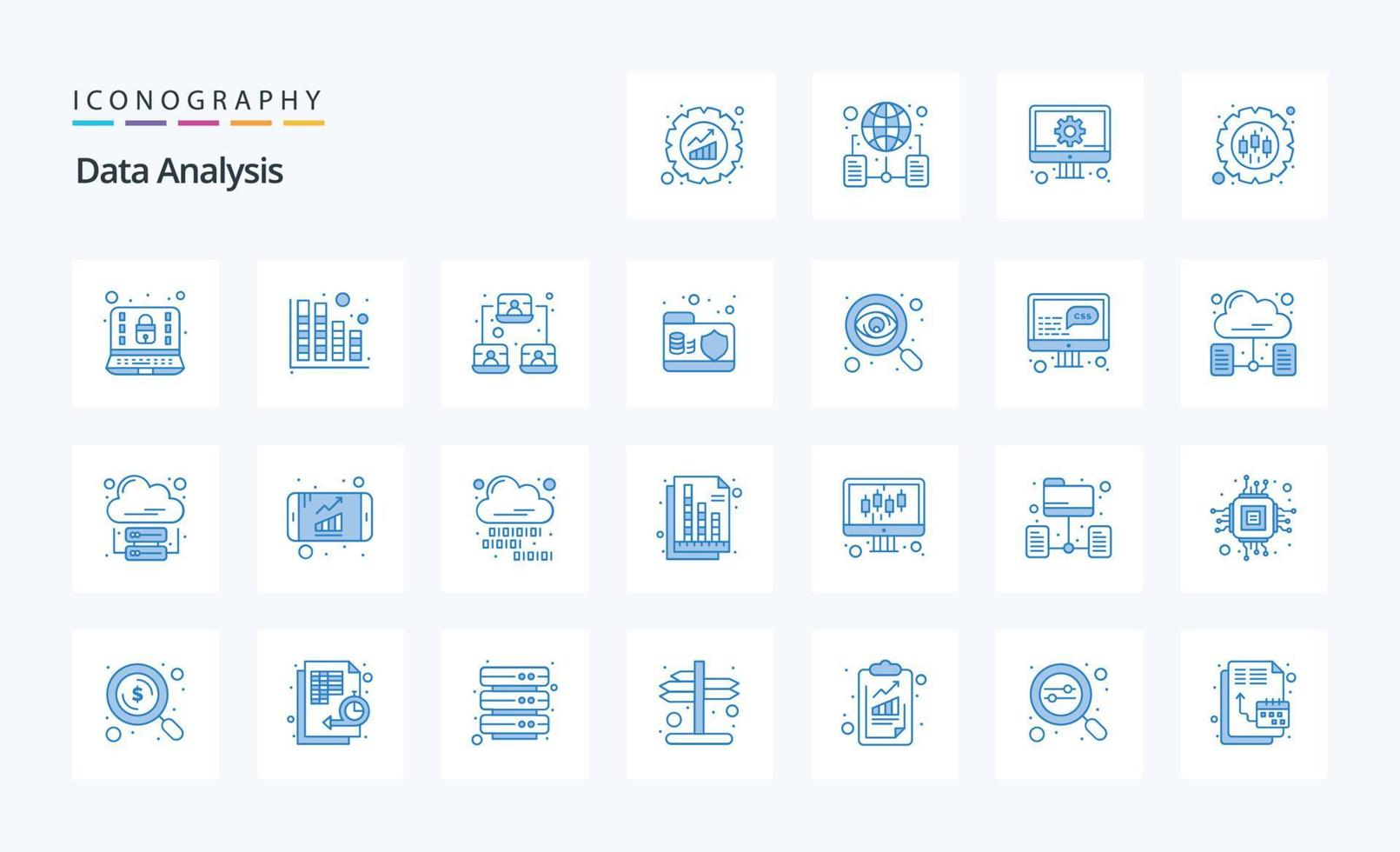 25 Data Analysis Blue icon pack 19216531 Vector Art at Vecteezy