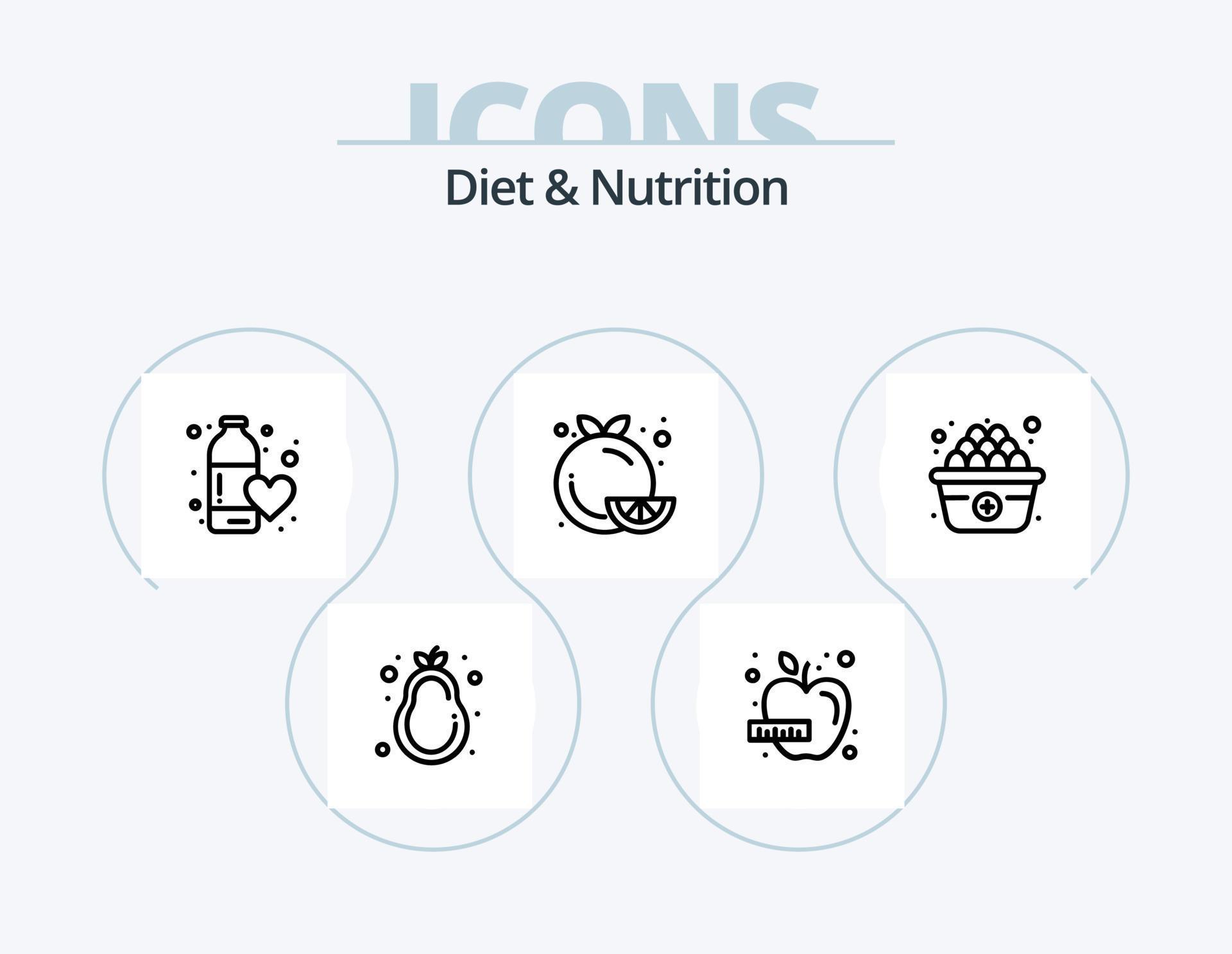 Diet And Nutrition Line Icon Pack 5 Icon Design. water. fitness health ...