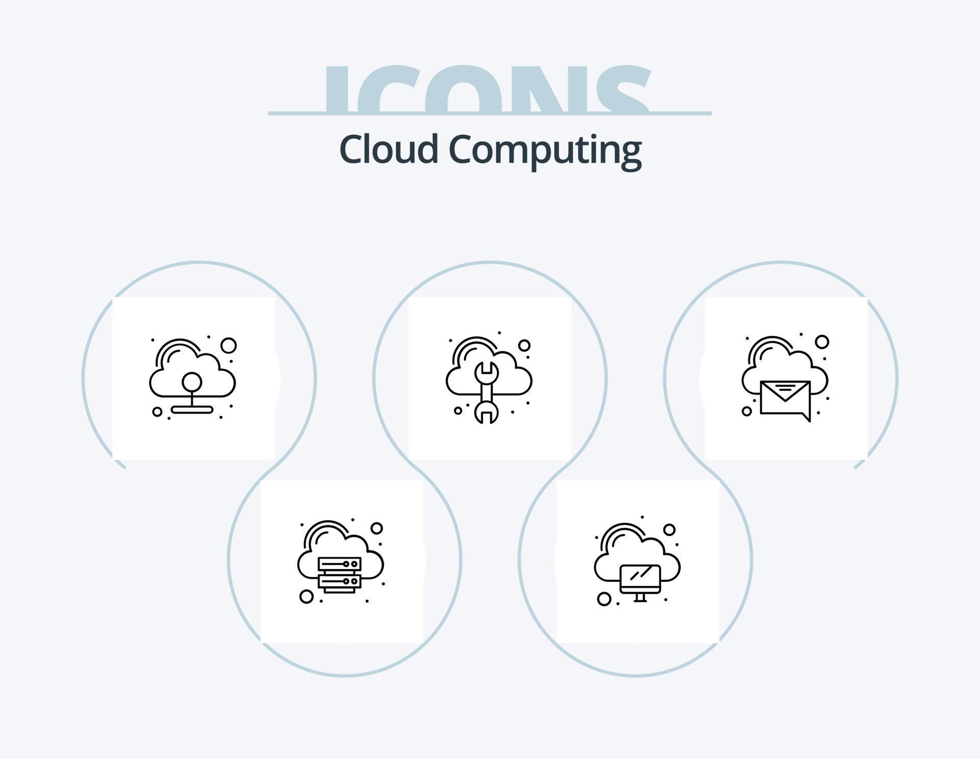 Cloud Computing Line Icon Pack 5 Icon Design. mail. data. call. cloud. analytics 19217160 Vector ...