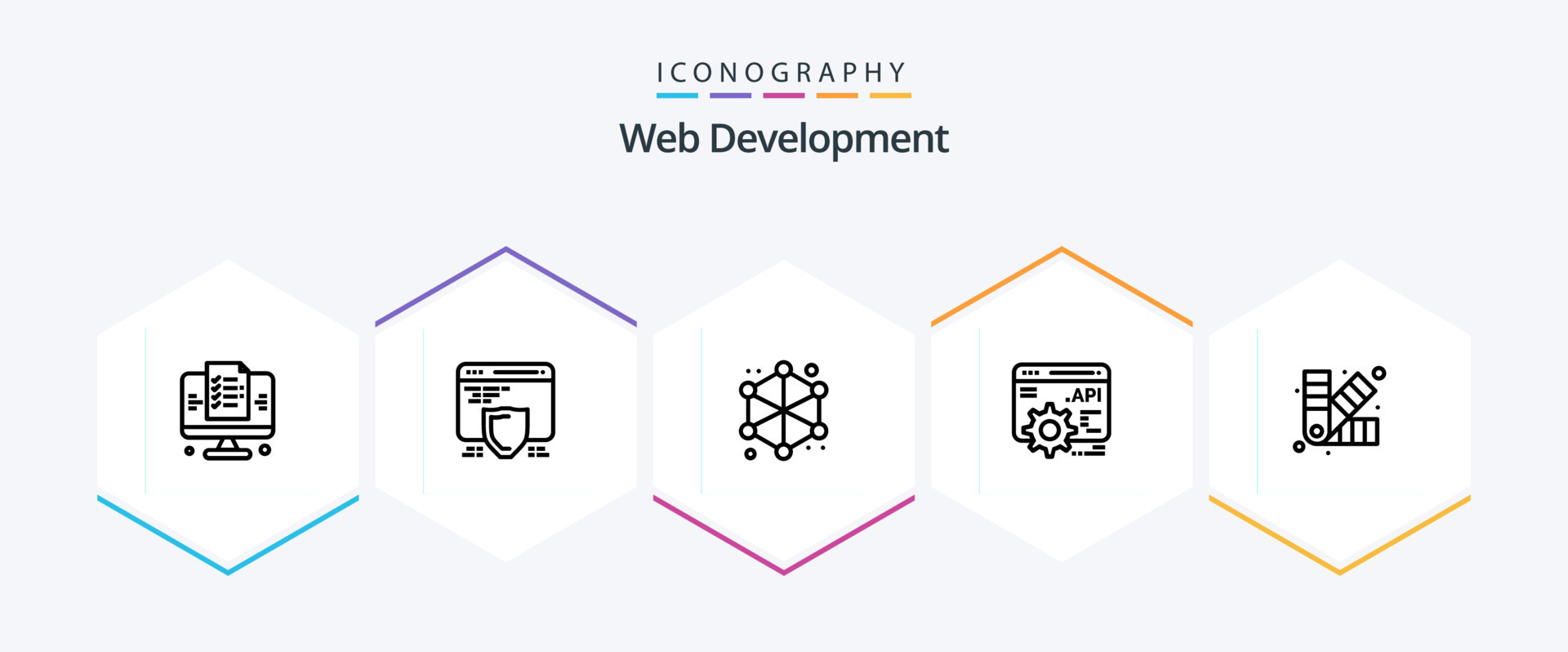 Web Development 25 Line icon pack including art. designing. analytics ...