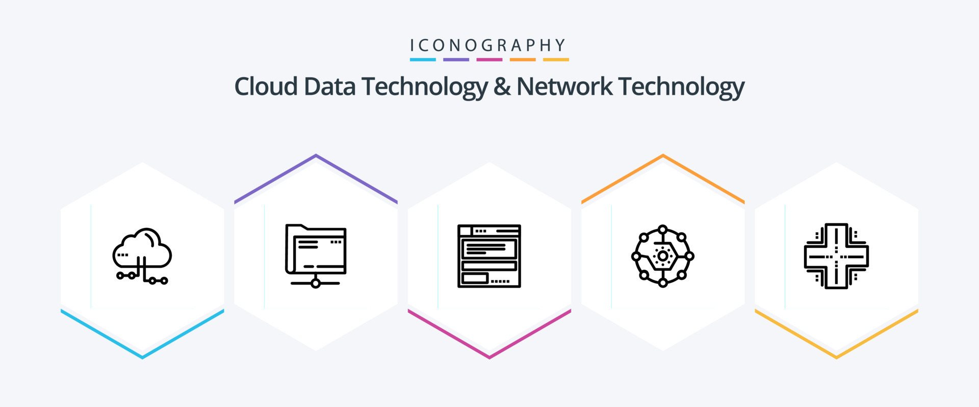 Cloud Data Technology And Network Technology 25 Line Icon Pack Including Computing Network