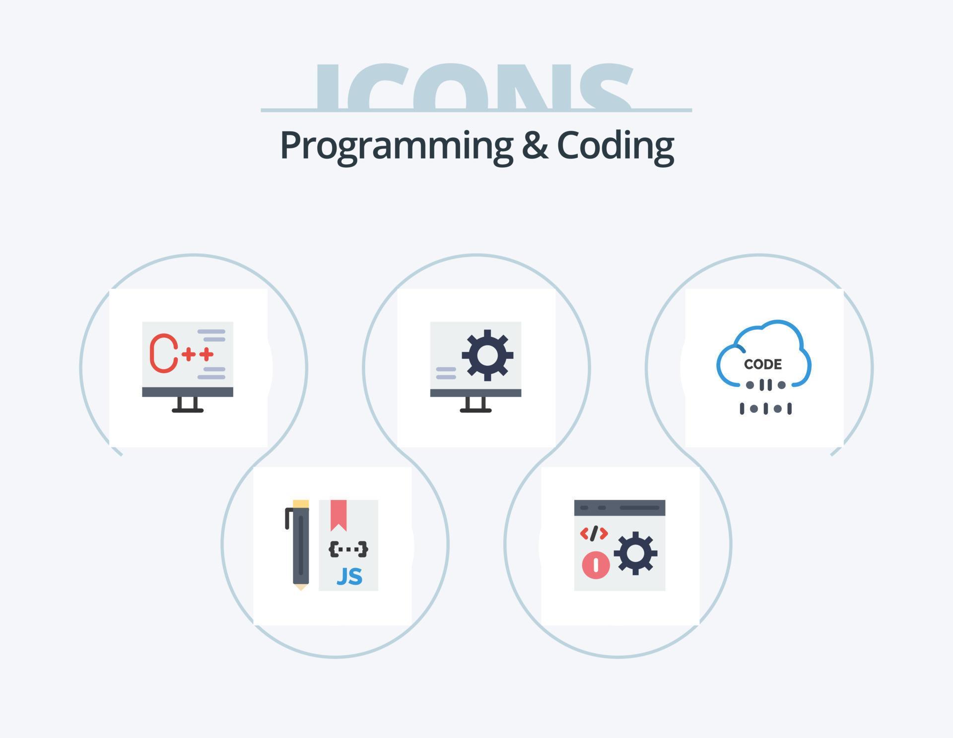 Programming And Coding Flat Icon Pack 5 Icon Design. develop. browser ...