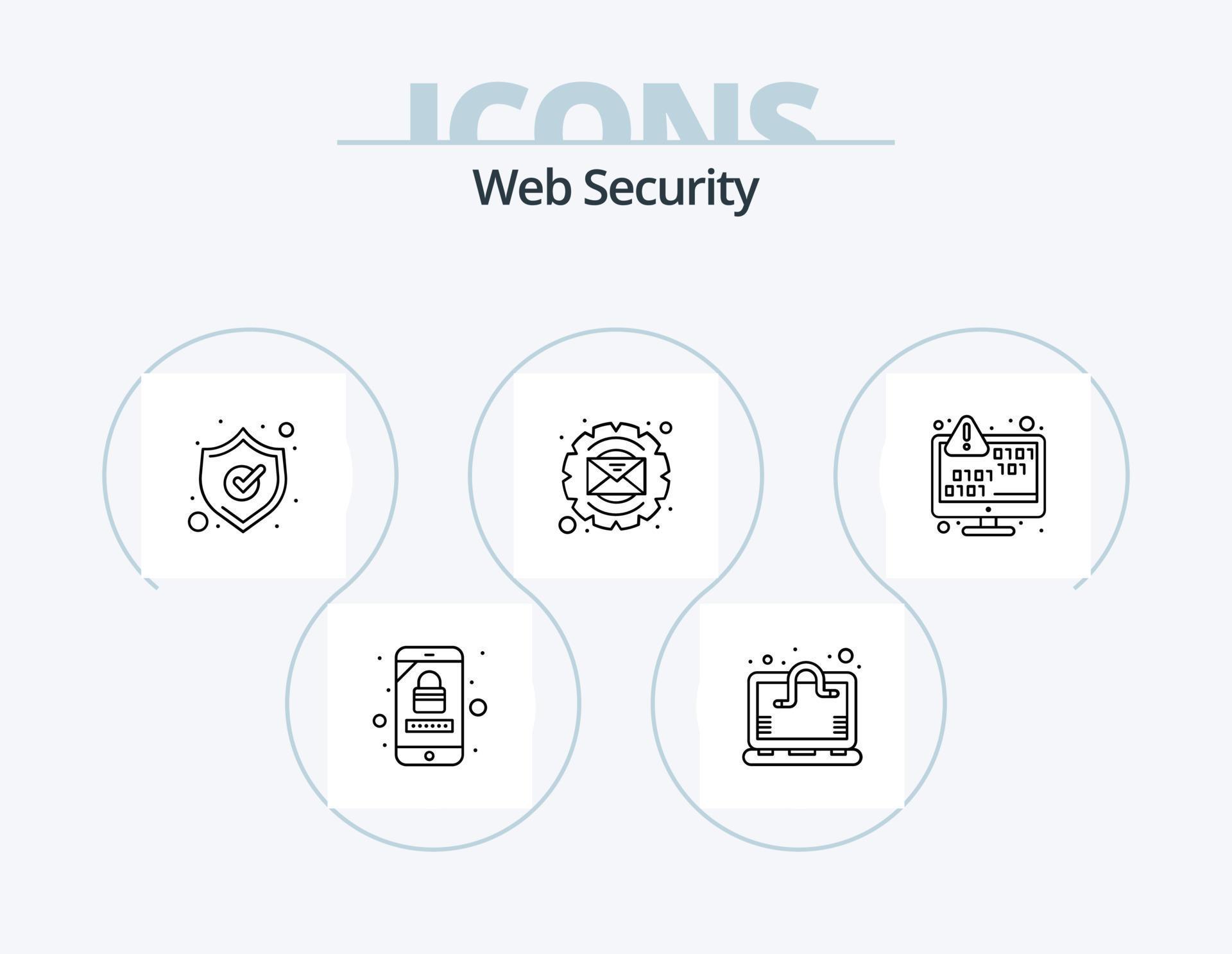Web Security Line Icon Pack 5 Icon Design. classified. encryption. eye. encoding. binary ...