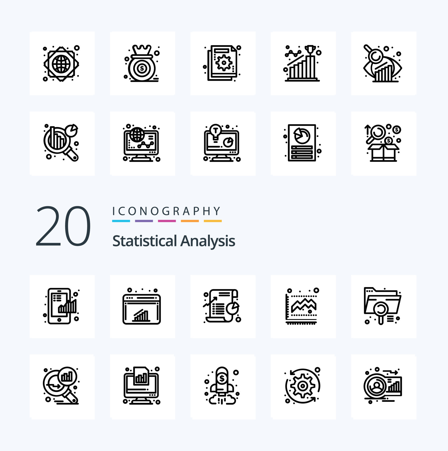 20 Statistical Analysis Line icon Pack like statistics graph web ...