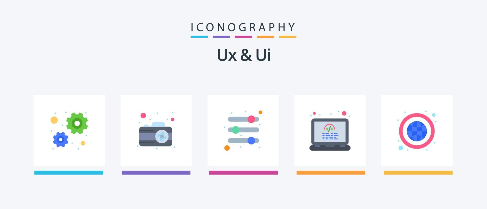 Ux And Ui Flat 5 Icon Pack Including network. earth. volume. laptop. programming. Creative Icons ...